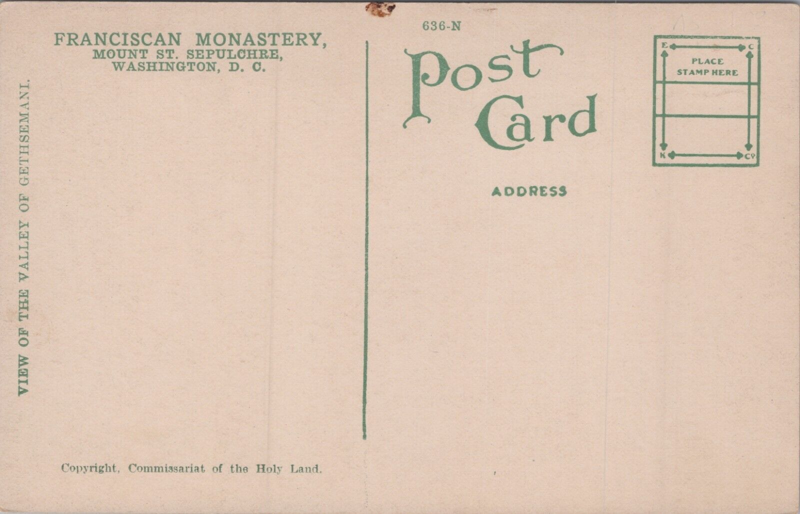 Franciscan Monastery Mount St Sepulchre Washington DC Vintage Postcard ...