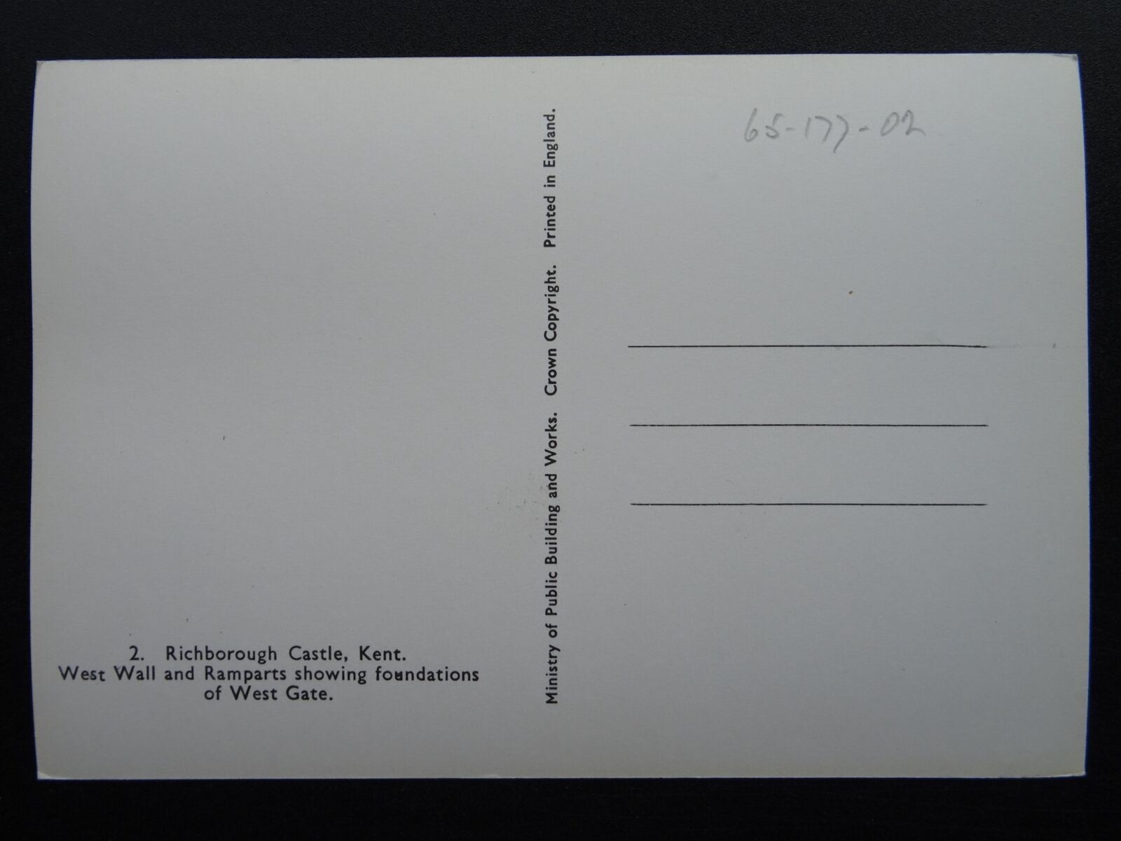 Kent RICHBOROUGH CASTLE West Wall & Ramparts c1960s RP Postcard by MoB ...