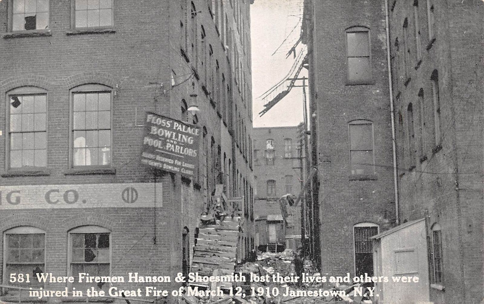 Jamestown New York Sight Of Tragedy, Great Fire Of 1910, Vintage PC ...