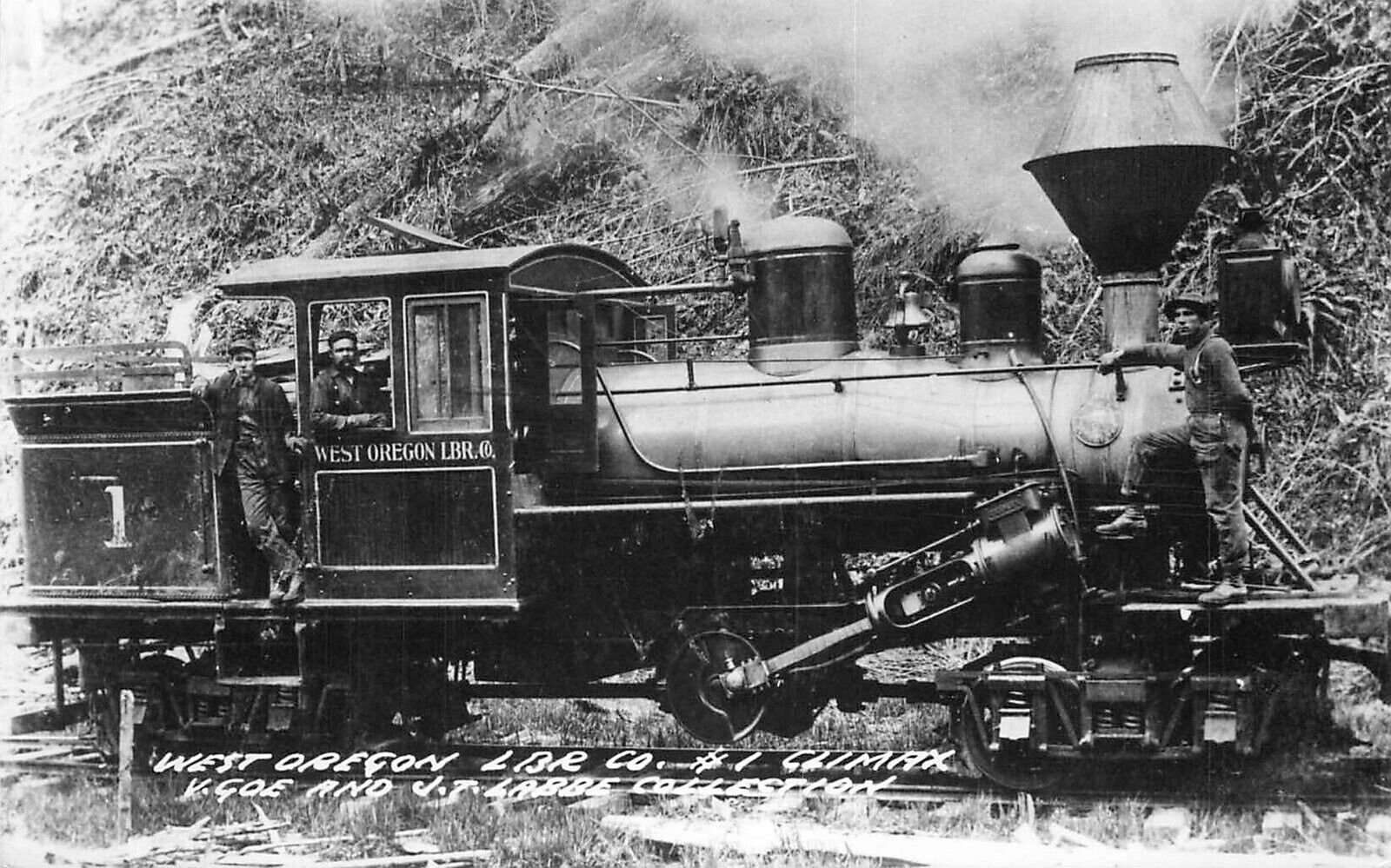 Postcard RPPC 1950s West Oregon Climax Logging Railroad Locomotive 23 ...