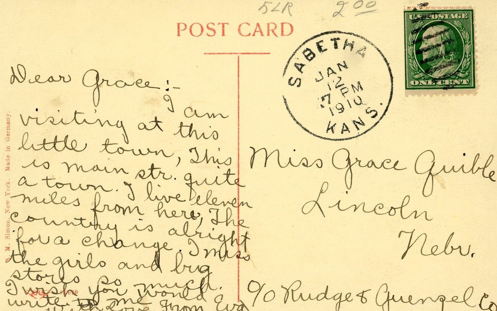 Postcard Divided Back Postcard showing Main Street in Sabetha, KS. aa6 ...