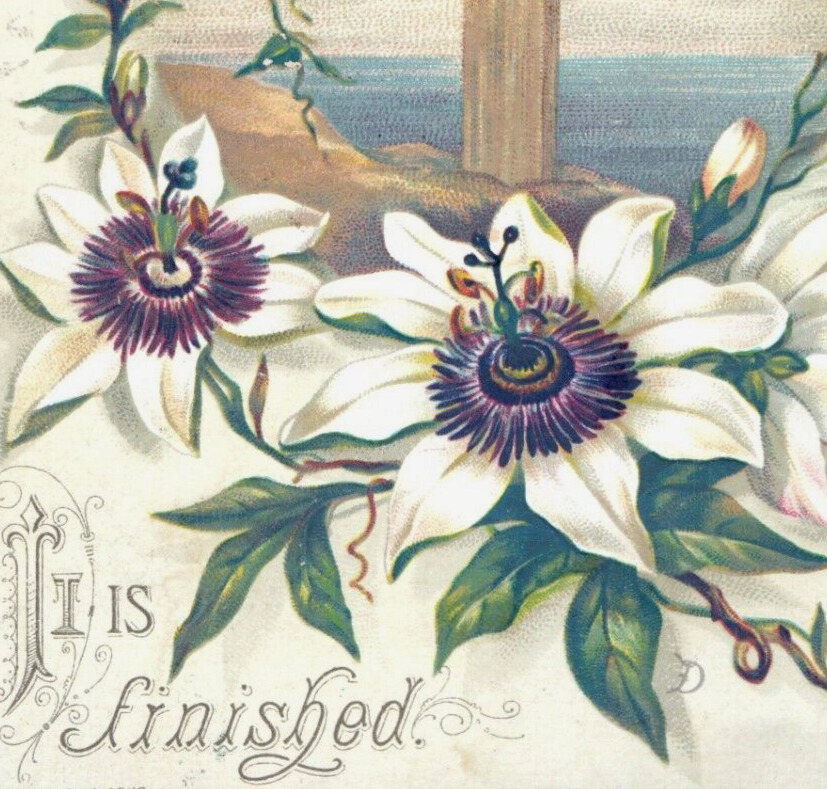 1880s Raphael Tuck Victorian Easter Card Poem On Back Cross Blossoms #G ...