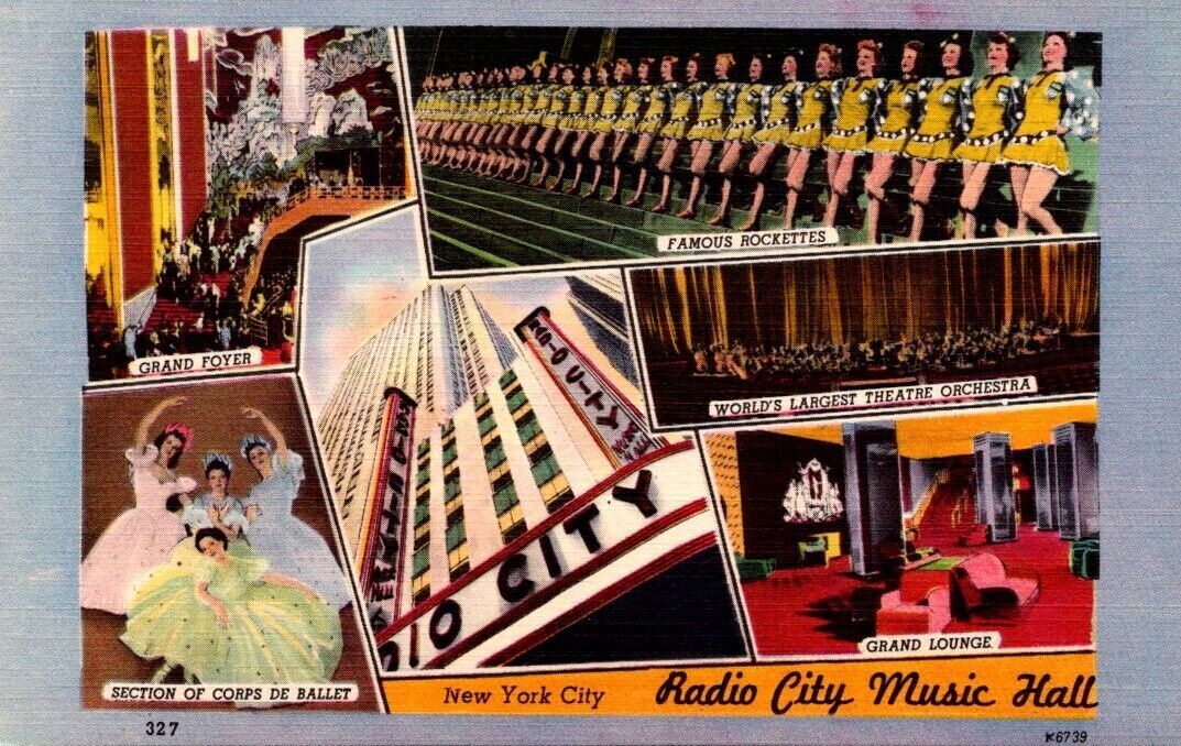 Vintage New York City Postcard - Radio City Music Hall - Rockettes ...