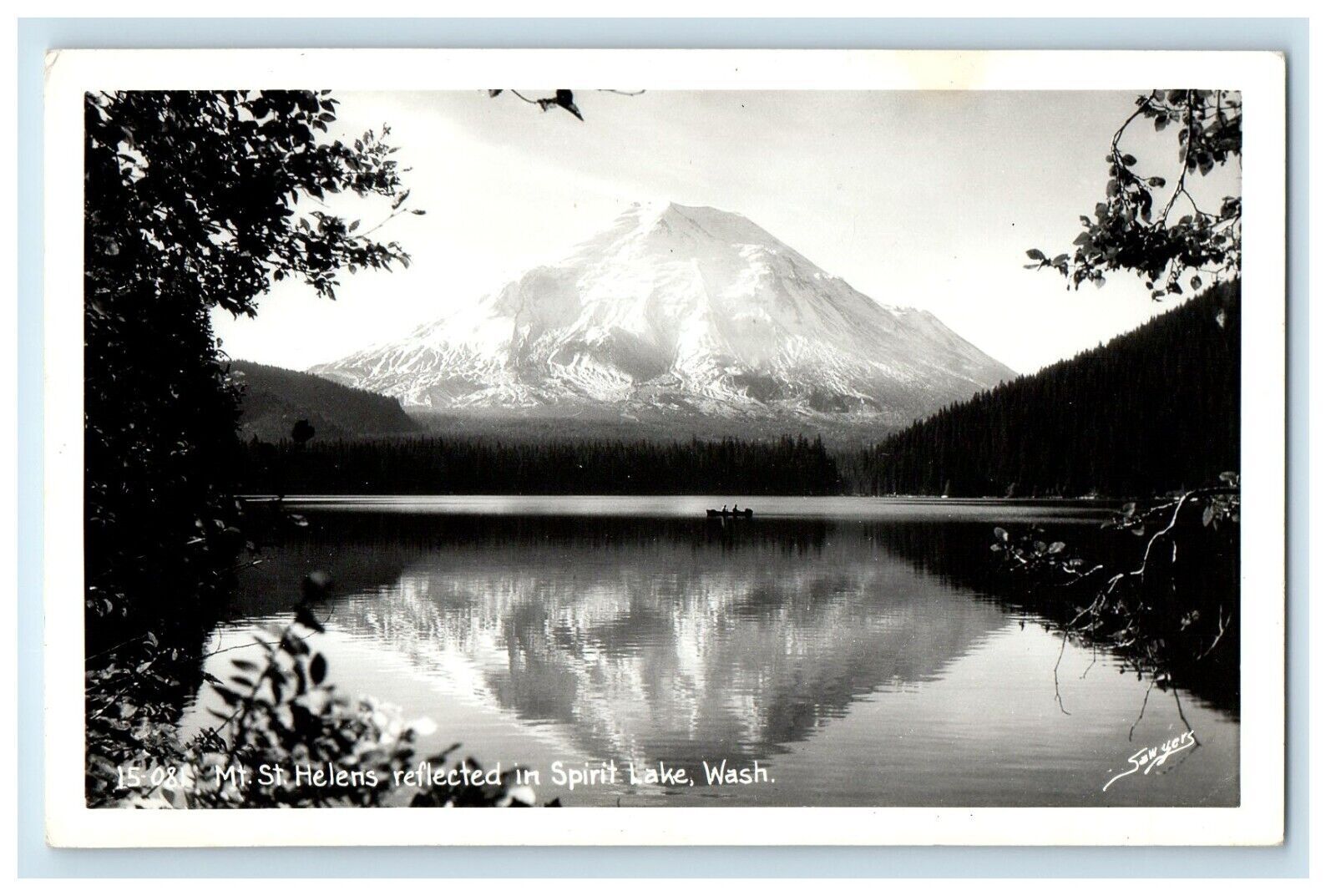 c1940's Mt. St. Helens Reflected In Spirit Lake WA, Ellis RPPC Photo ...
