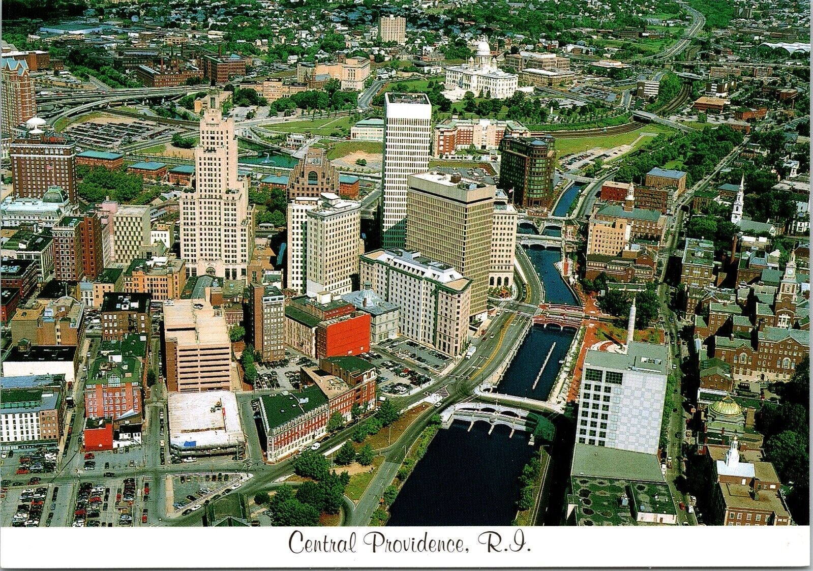 Central Providence RI Aerial View City Waterplace Park Riverwalk Chrome ...