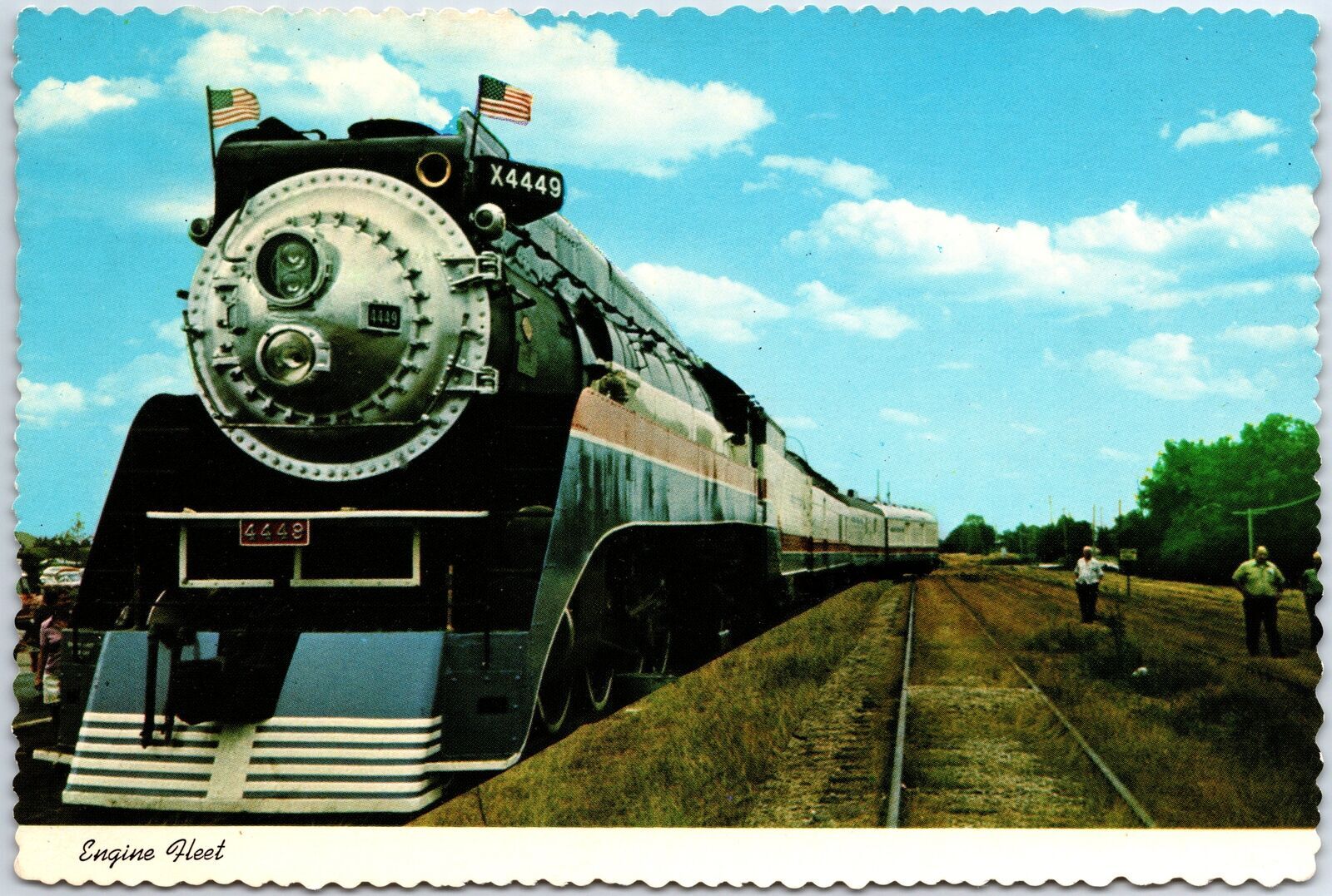 Vintage Postcard Continental Size Engine Fleet American Freedom Train ...