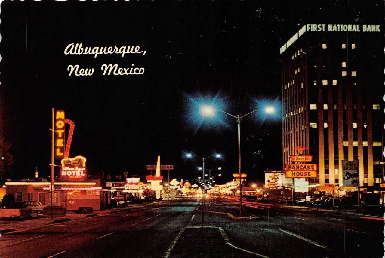 3~4X6 Postcards Albuquerque, New Mexico CENTRAL AVE STREET SCENES Route ...