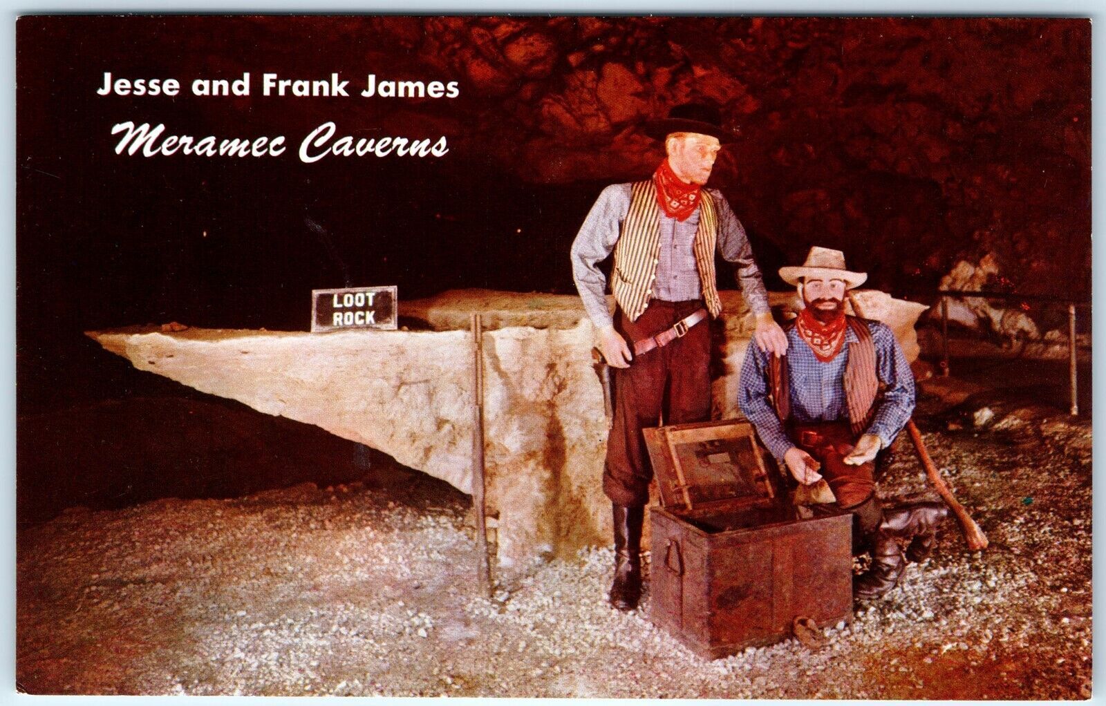 c1960s Stanton, MO Replicas of Jesse Frank James Loot Rock Meramec ...