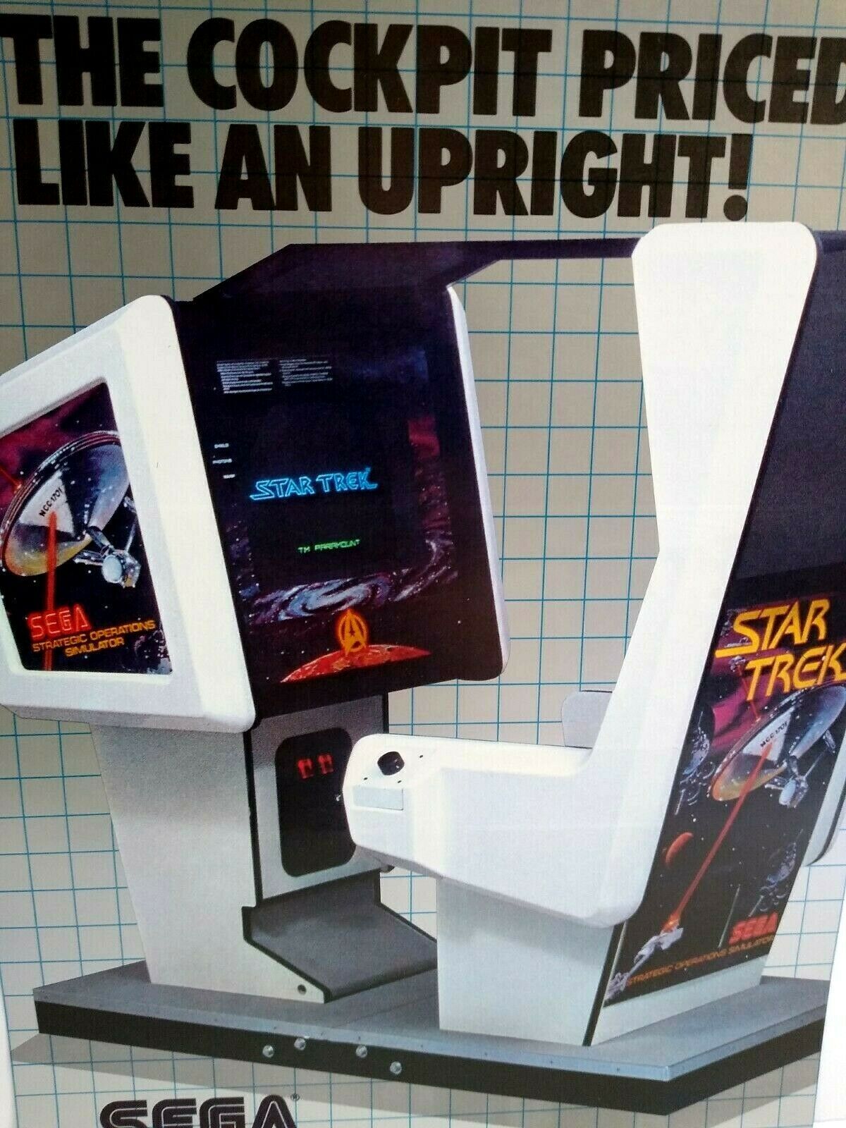 Star Trek Arcade FLYER Original Cockpit NOS Retro Video Game Artwork ...