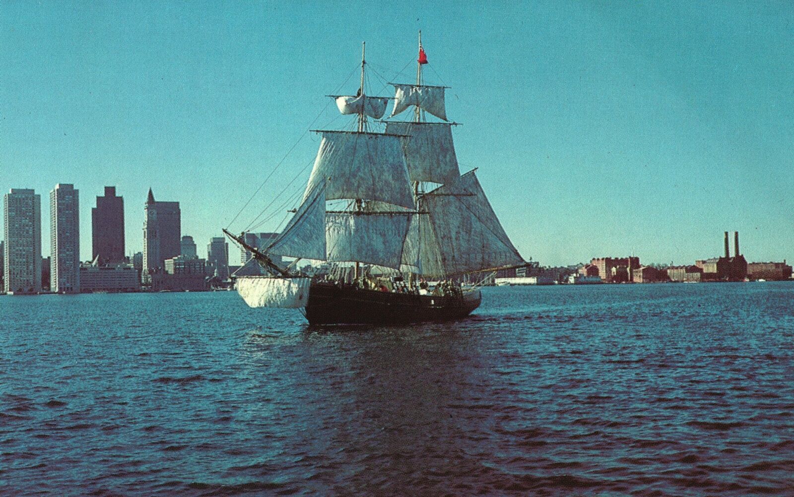Vintage Postcard The Boston Tea Party Permanent Exhibit Ship Brig ...