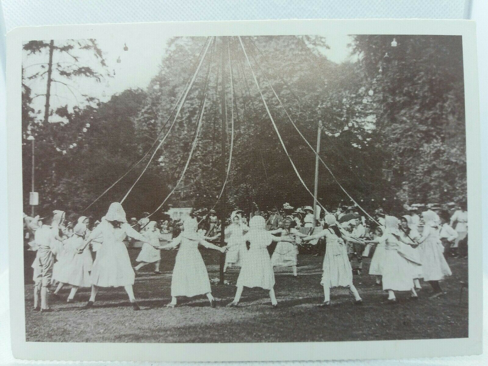 Vintage Repro Postcard Maypole Dancing Celebration of the coming of ...