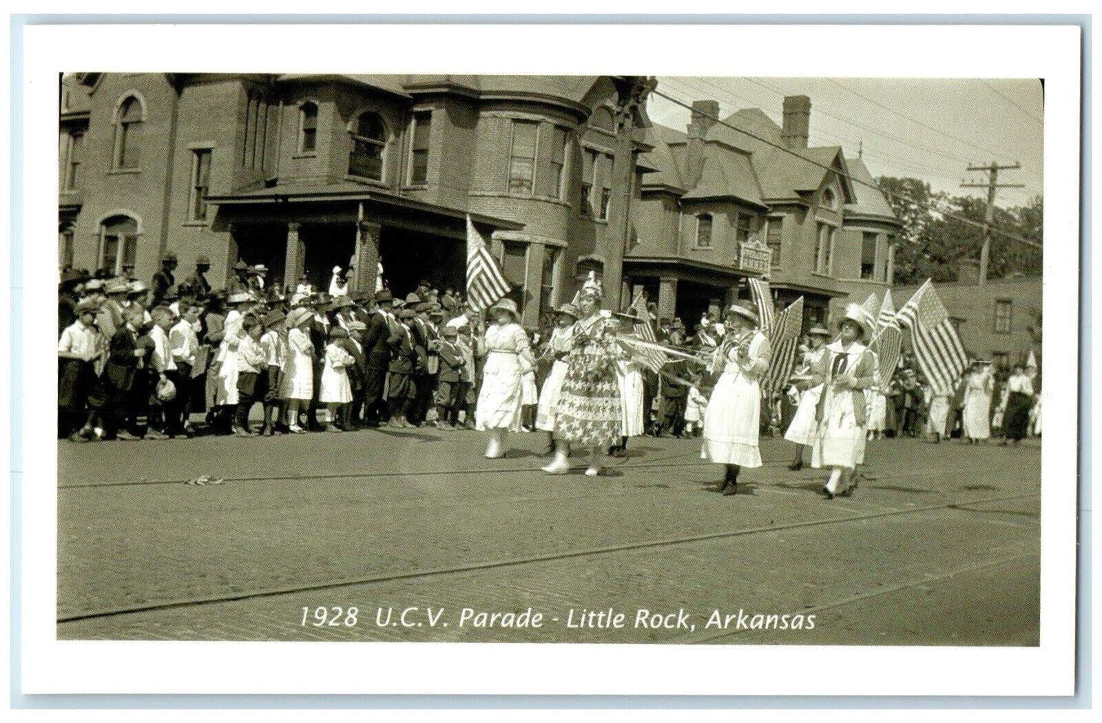 1928 UCV Parade Miss Liberty & Maids of Honor Little Rock AR Reprint ...