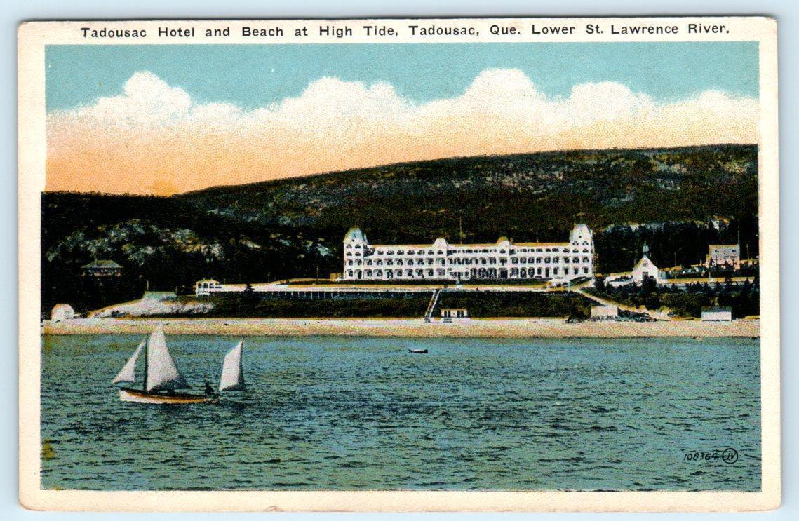 TADOUSAC, Quebec Canada ~ Beach TADOUSAC HOTEL High Tide c1920s ...