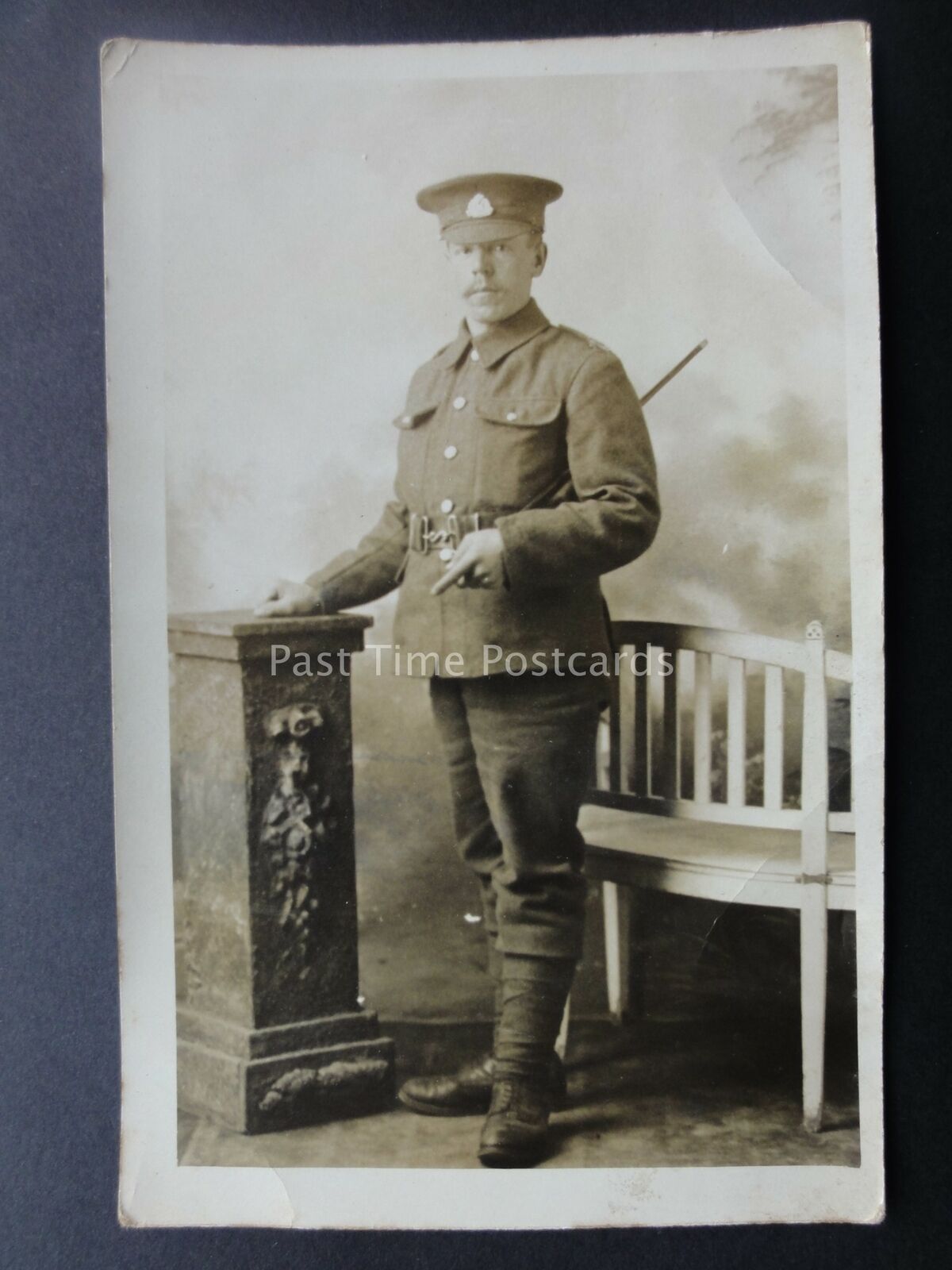 WW1 Military Studio Portrait of Soldier Old RP Postcard by Seaman of ...