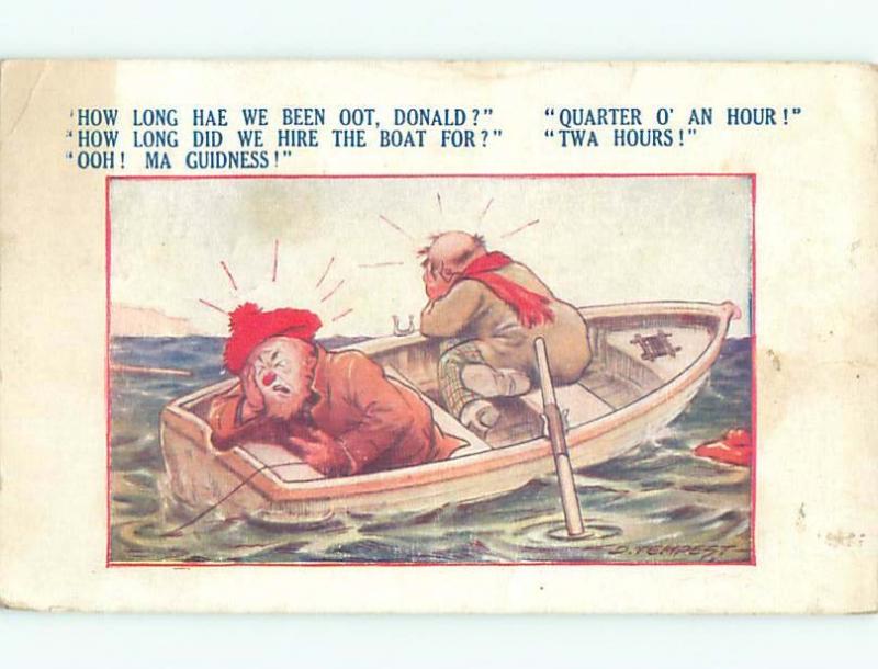 Bamforth Comic MEN GETTING SEASICK IN ROWBOAT AC0011 | Topics ...