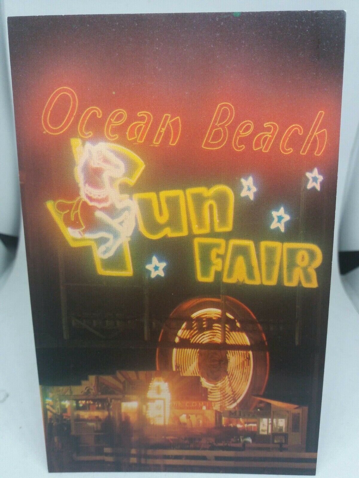 Vintage Postcard Entrance to Pleasure Beach At Night Ocean Beach ...