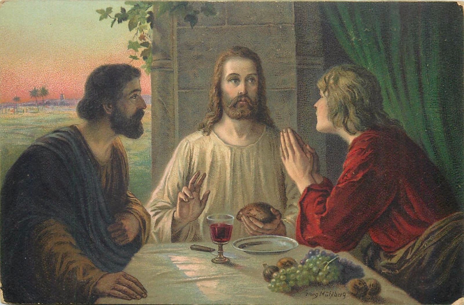 Georg Muhlberg signed Jesus Christ " Master, abide with us !" | Topics ...