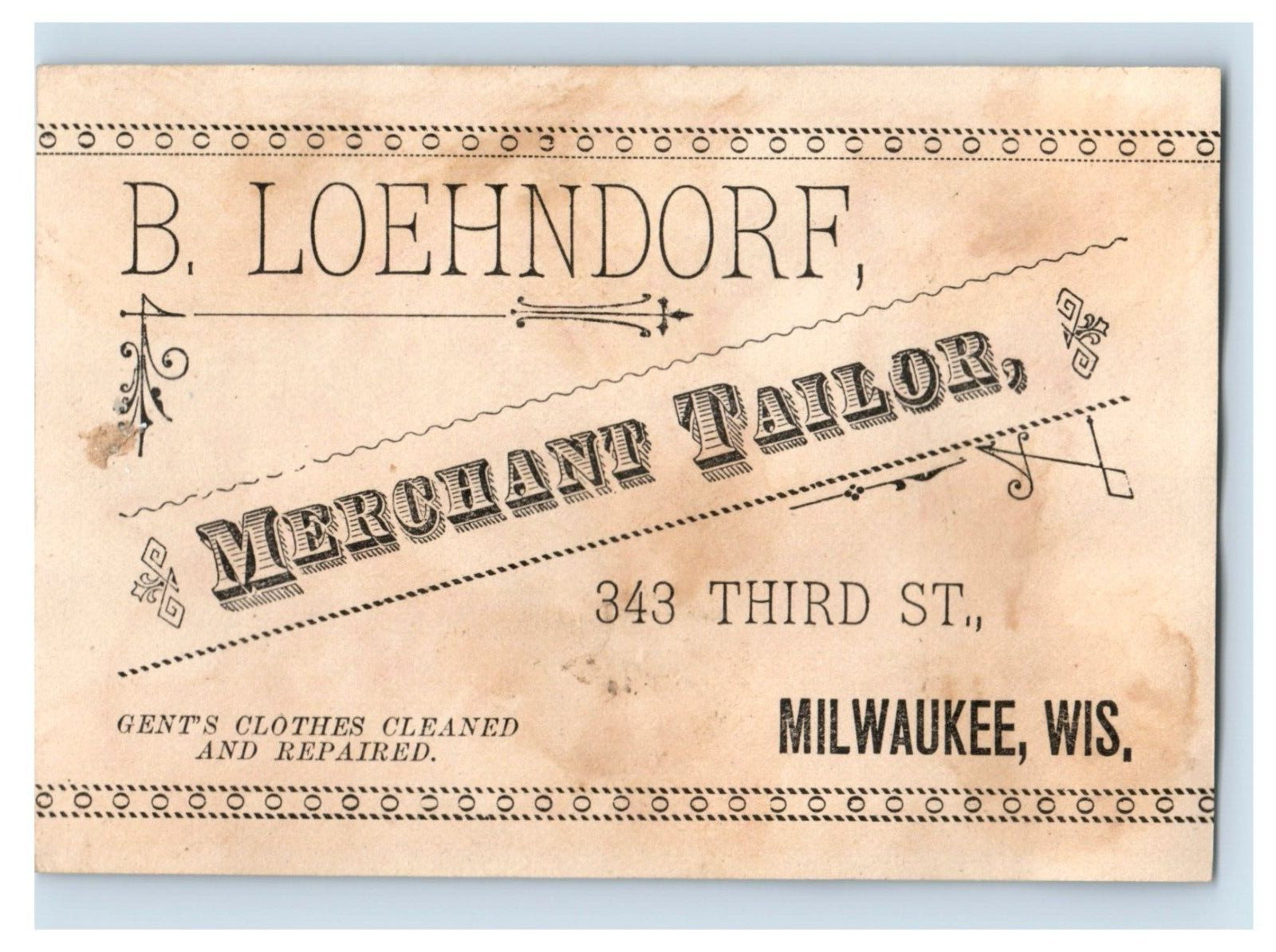 1880s B. Loehndorf Merchant Tailor Comical Men P161 | Ephemera - Chromo & Printed Images - Trade ...