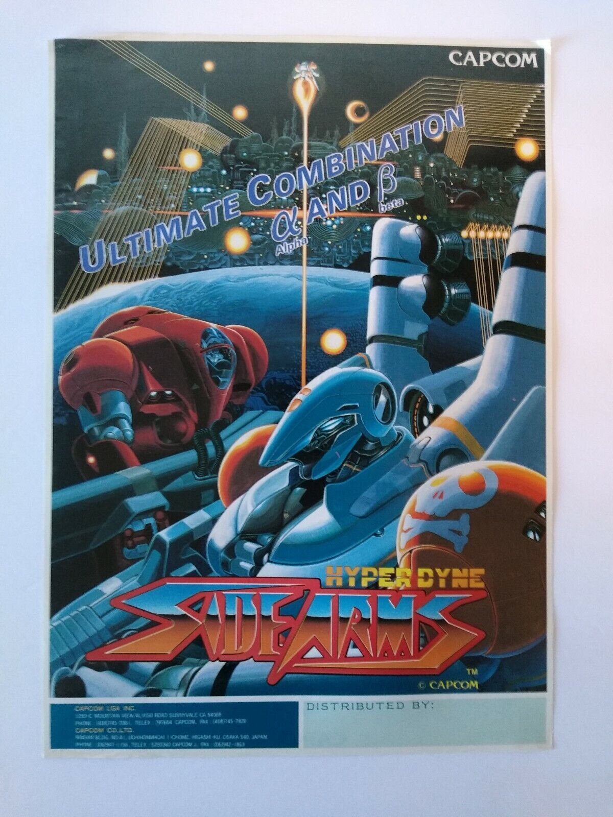 Hyperdyne Side Arms Arcade FLYER Original 1986 Video Game Art Japan ...
