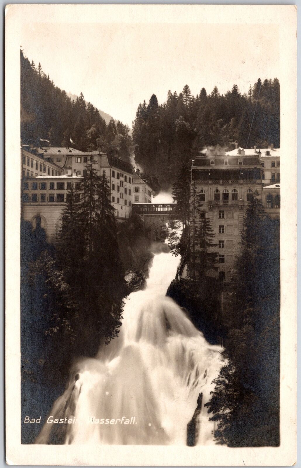 Bad Gastein Wasserfall Austria Waterfall Buildings Real Photo RPPC ...