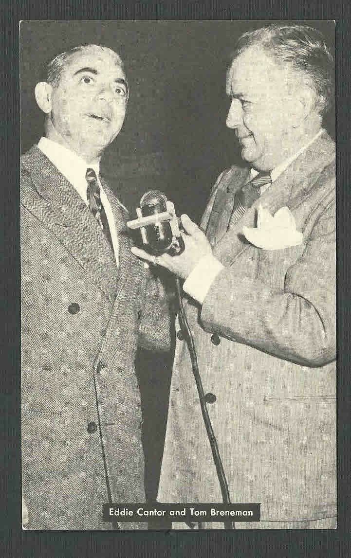 1945 PPC Hollywood CA Eddie Cantor W/TOM Breneman of Breakfast W ...