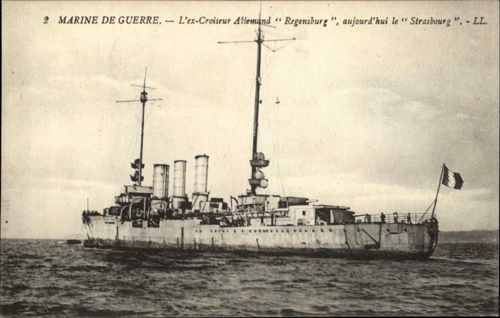 WWI French Navy PC Marine de Guerre Battleship Cruiser Ship "Regensburg ...