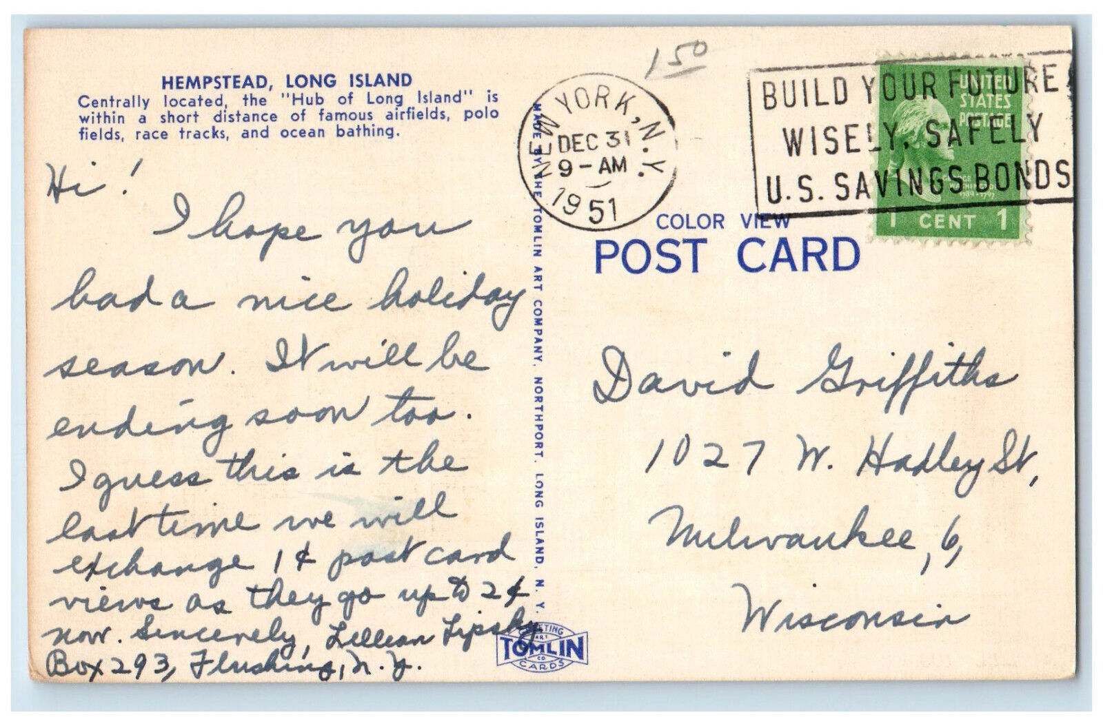 1951 United States Post Office Hempstead Long Island New York NY ...