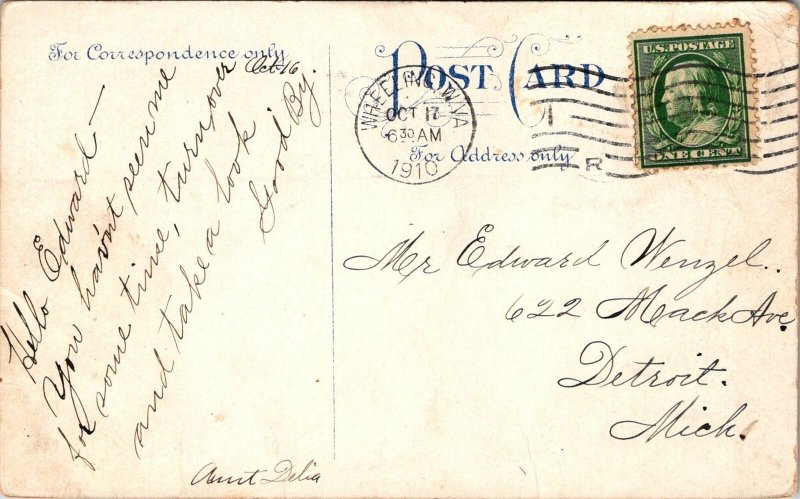 Vintage Postcard "TO Edward From Aunt Delia" Feeding the Cows Mailed in ...