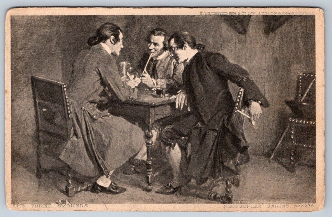 Messonier 'The Three Smokers' - Art Postcard By Granger | Other ...