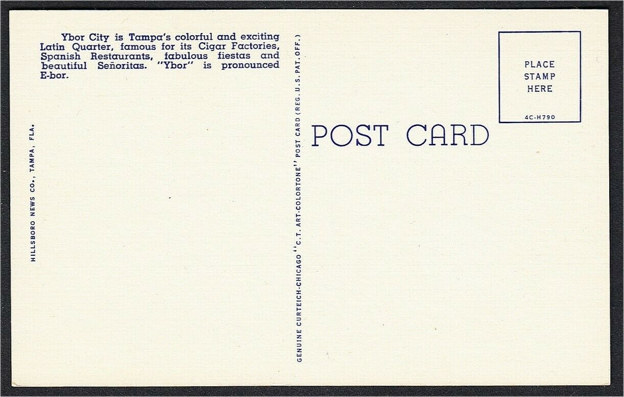Tampa FL Ybor City Flag and Pledge Linen Postcard 1950s | United States ...