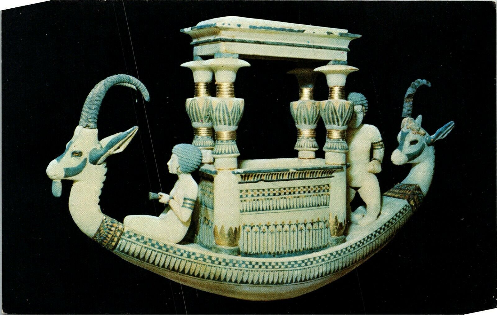 Egyptian Pharaoh Tutankhamen King Tut's Alabaster Boat With Canopy ...