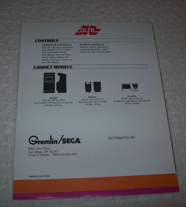 Gremlin Sega Dual Deep Scan + Head on 2 Original Video Arcade Game ...