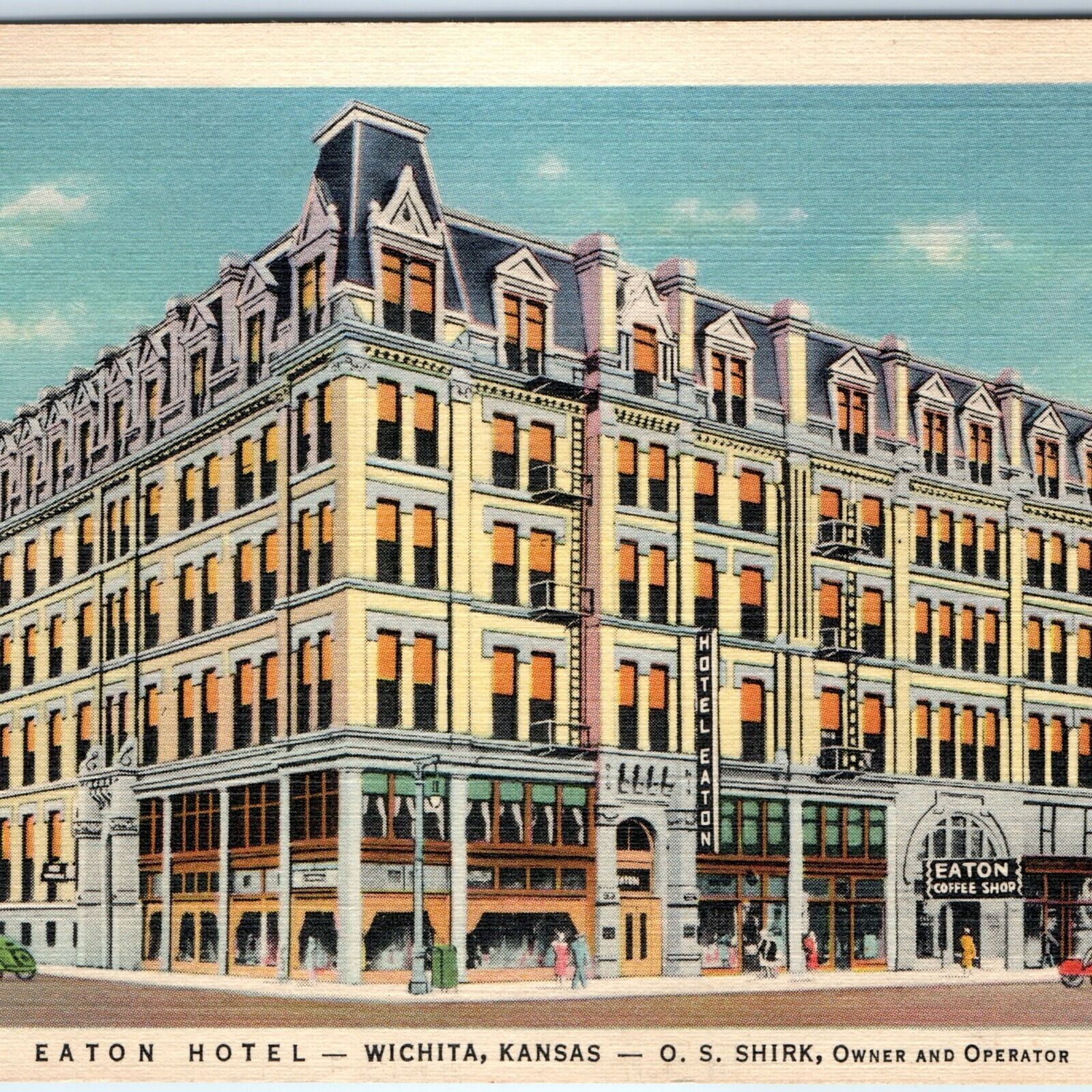 c1940s Wicita, KS Eaton Hotel O.S Shirk Coffee Shop Linen Victorian ...