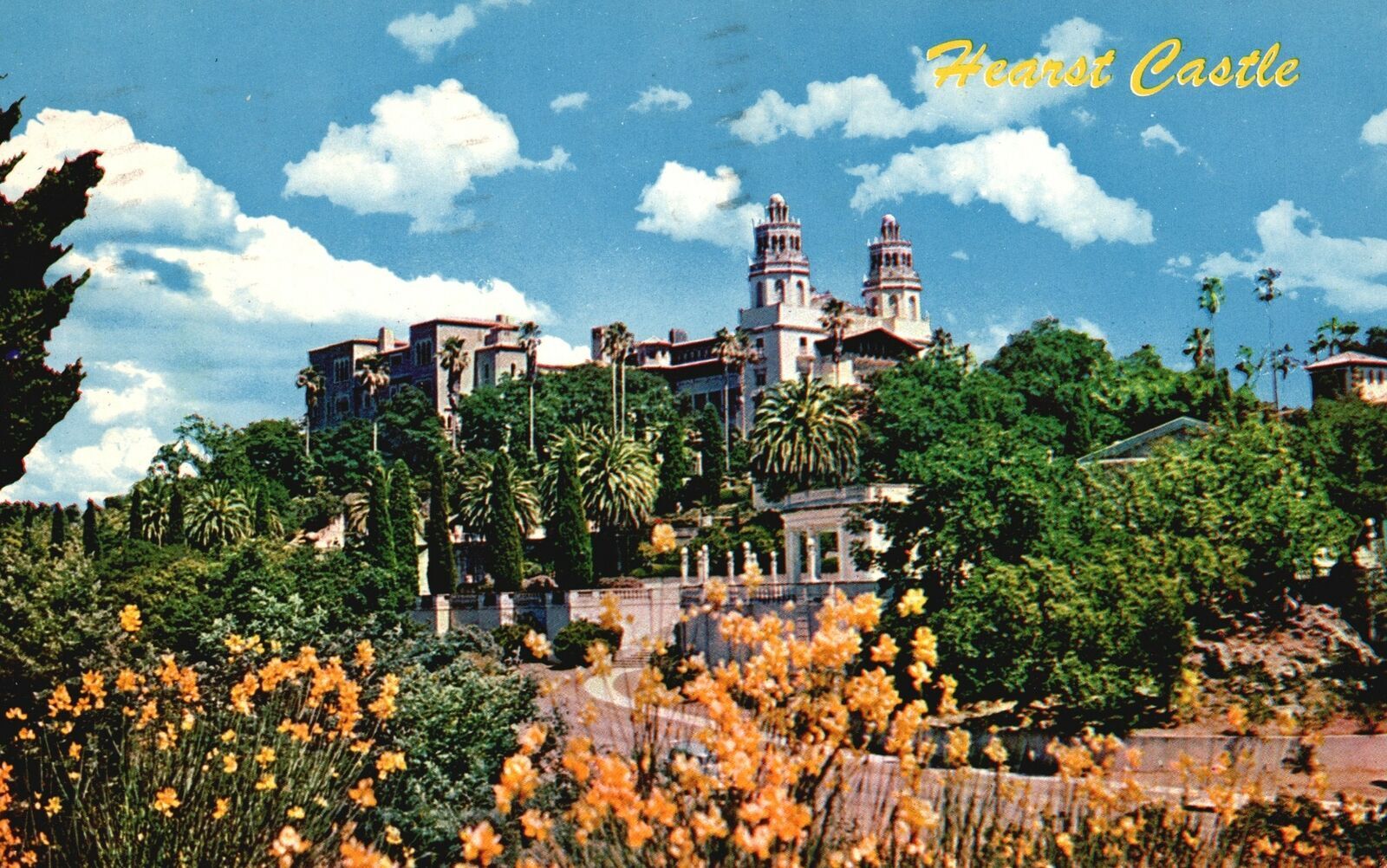 Vintage Postcard 1965 Hearst Castle Buildings Cottages w/ Swimming Pool ...