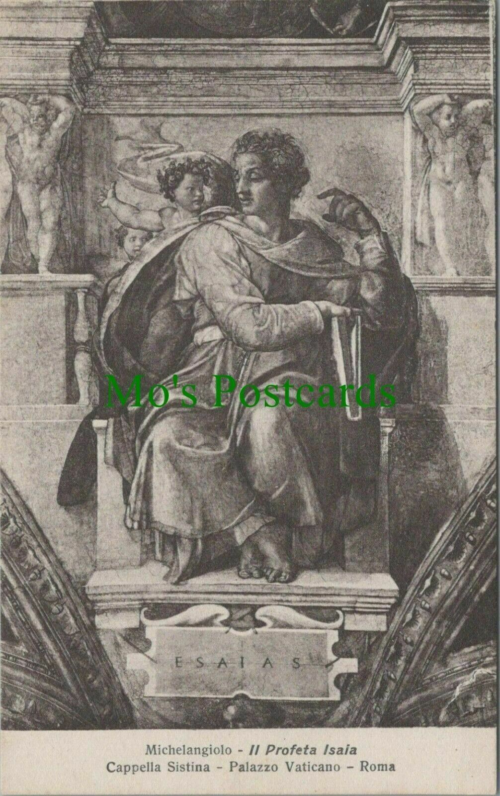Italy Postcard-Rome-Michelangiolo,Palazzo Vaticano, Il Profeta Isaia ...