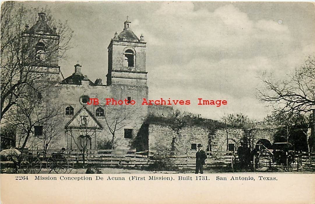 4 Postcards, San Antonio, Texas, Mission Concepcion De Acuna Views ...
