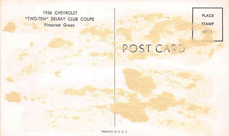 1956 Chevrolet "Two-Ten" Delray Club Coupe Original Postcard | Topics ...