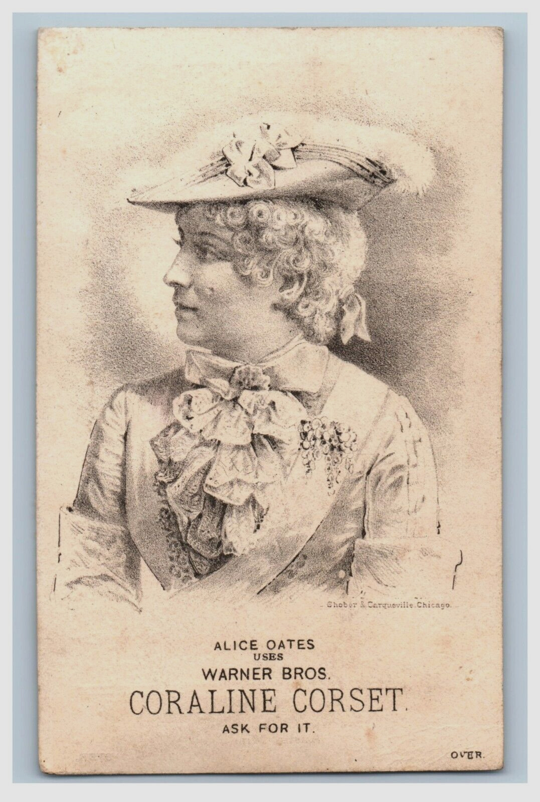 1880s Dr. Warner's Coraline Corset Lovely Actress Alice Oates P171 ...