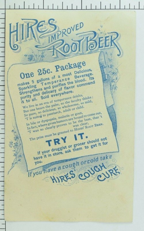 1880's Hires' Root Beer Temperance Drink Girl Satin Dress Glass & Box ...