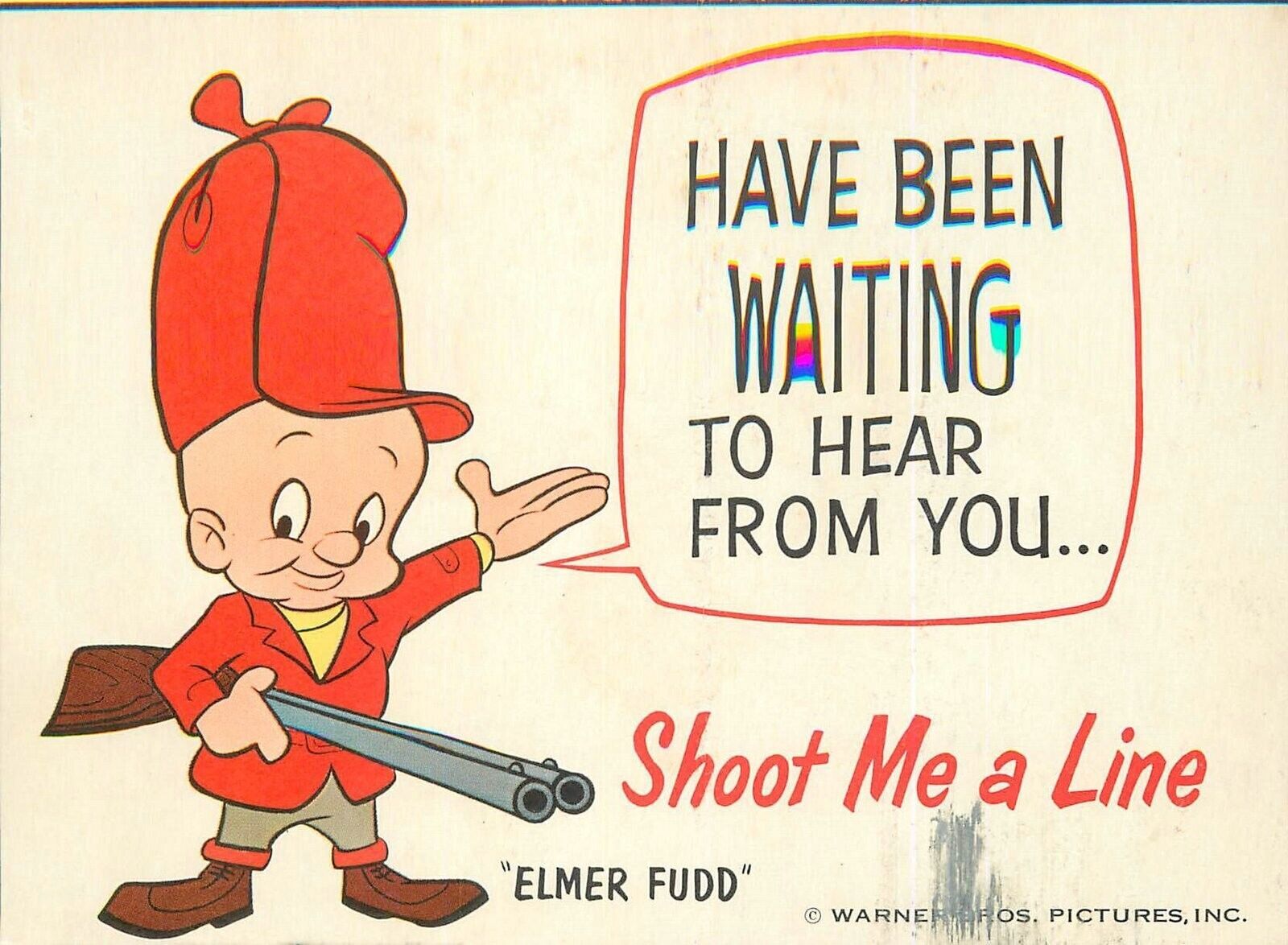 Postcard 1950s Elmer Fudd Cartoon Comic humor Bugs Bunny artist 22 ...