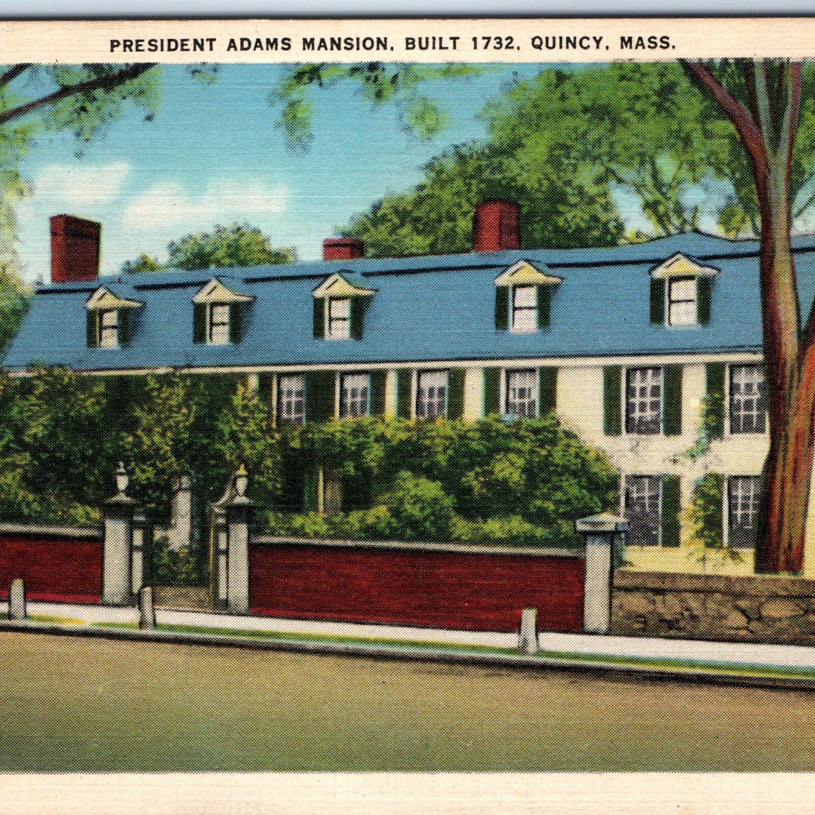 c1940s Quincy, MA President Adams Mansion Built 1732 Linen PC American ...