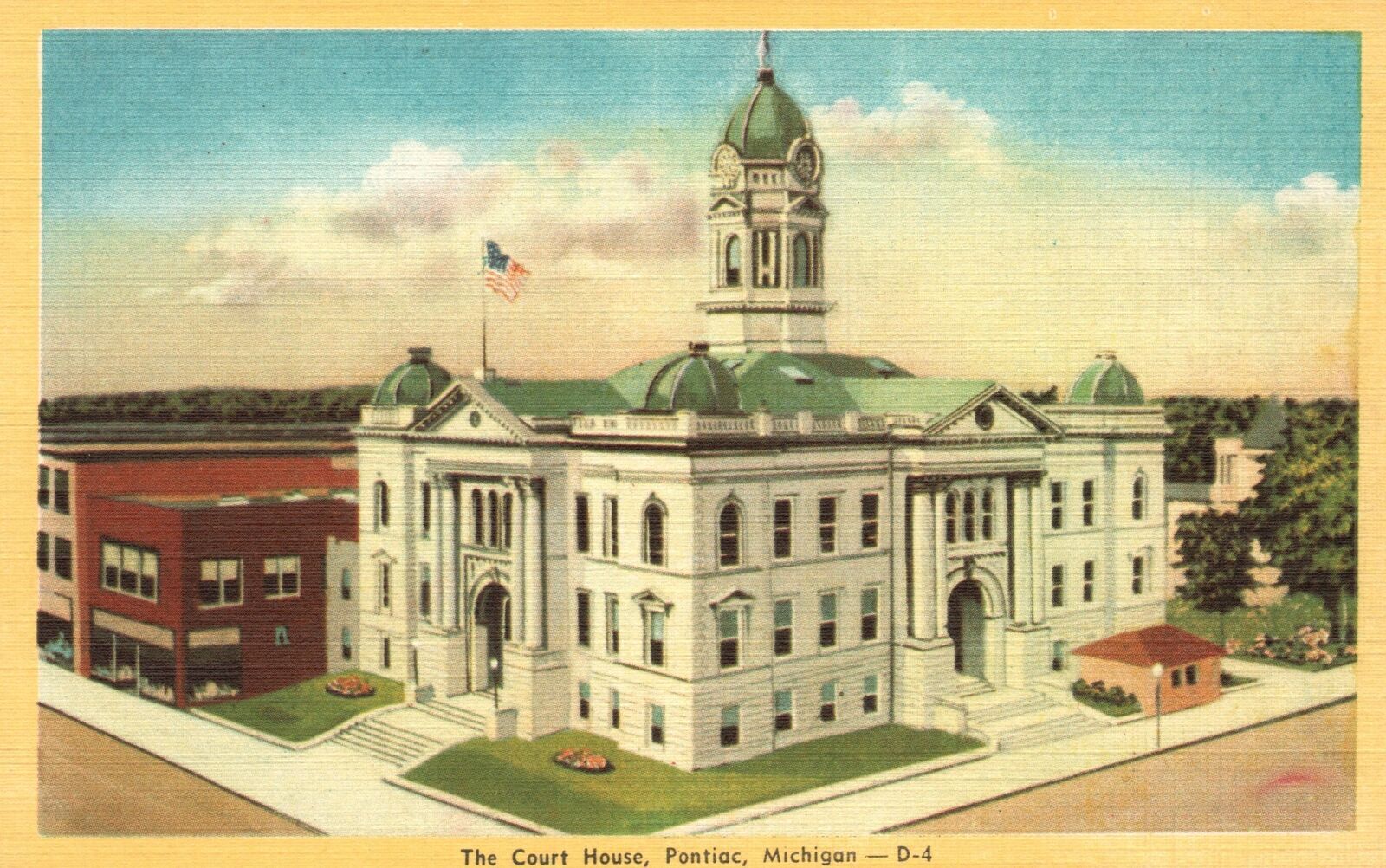 Vintage Postcard The Courthouse Pontiac Michigan Monroe Cigar And Candy ...