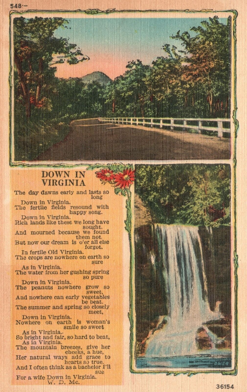 Vintage Postcard 1950 For A Wife Down In Virginia VA Artwork | United ...
