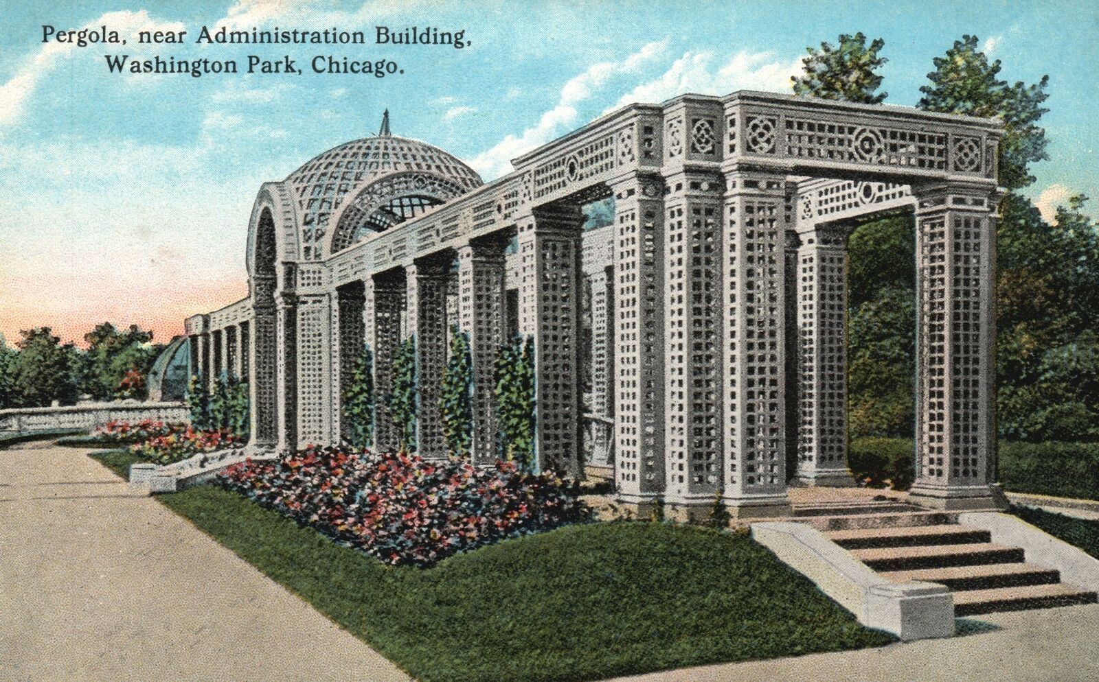 Vintage Postcard Pergola Administration Building Washington Park ...