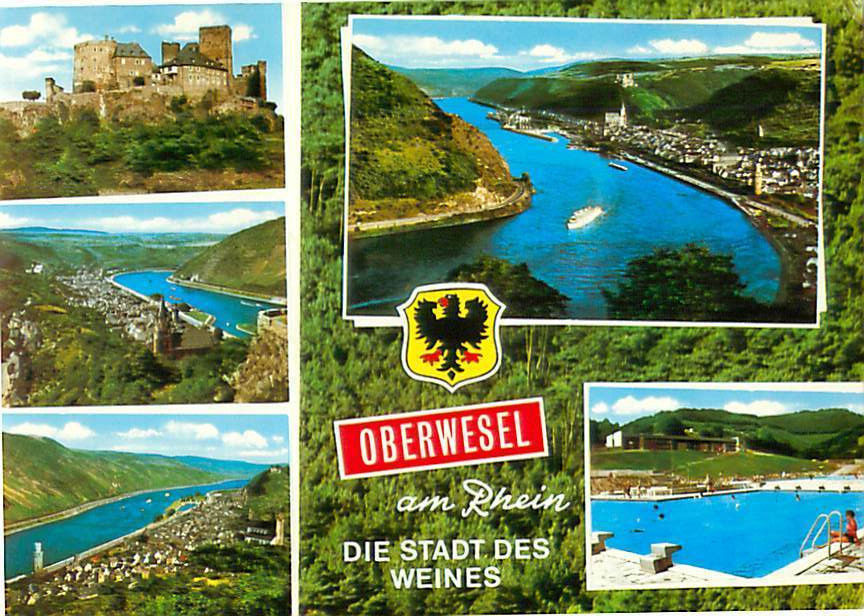 Oberwesel Am Rhein Die Stadt Des Weines Rhine Swimming German Postcard ...