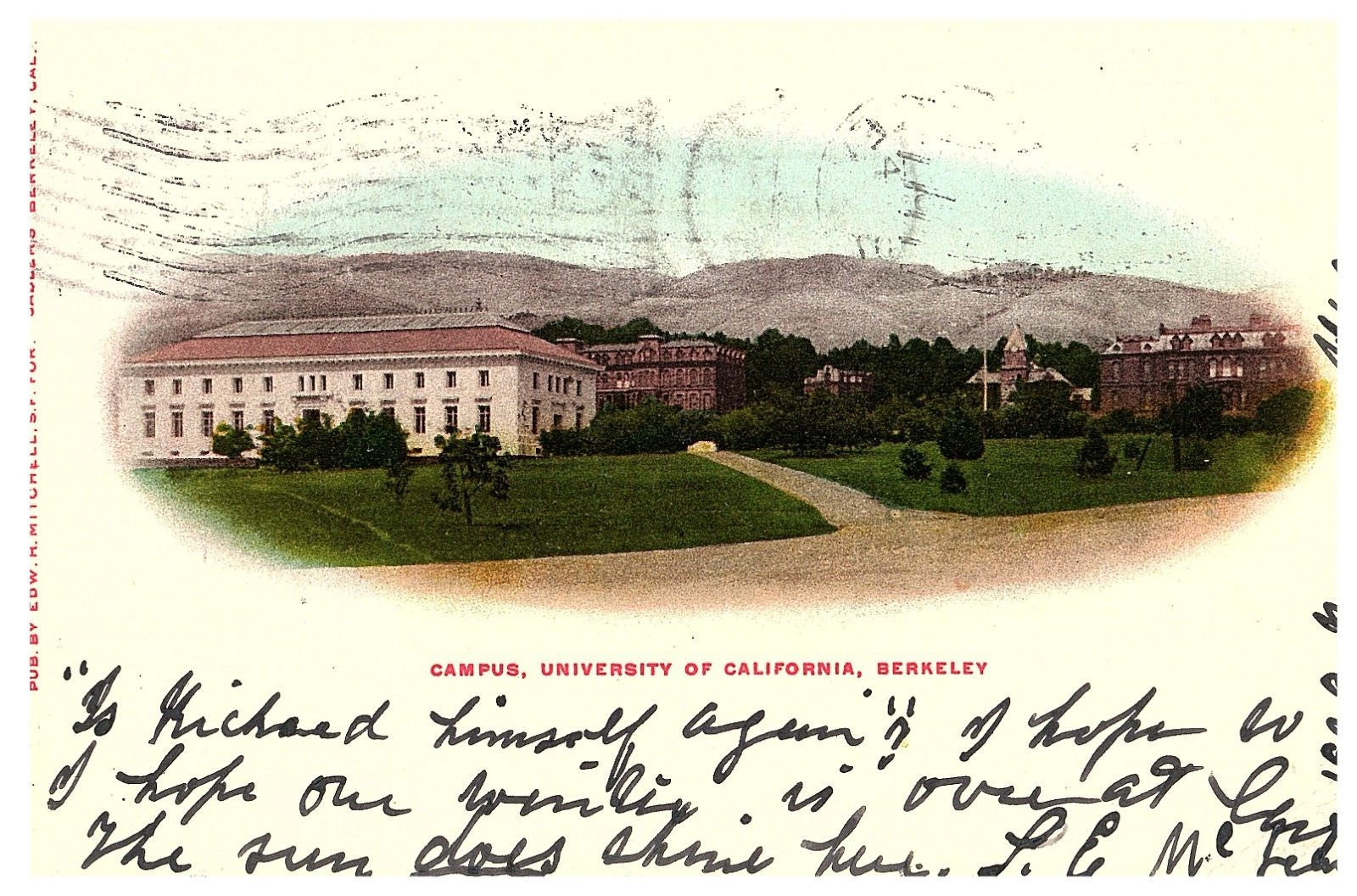 UC BERKELEY University of California Campus in Circle Vintage Postcard ...