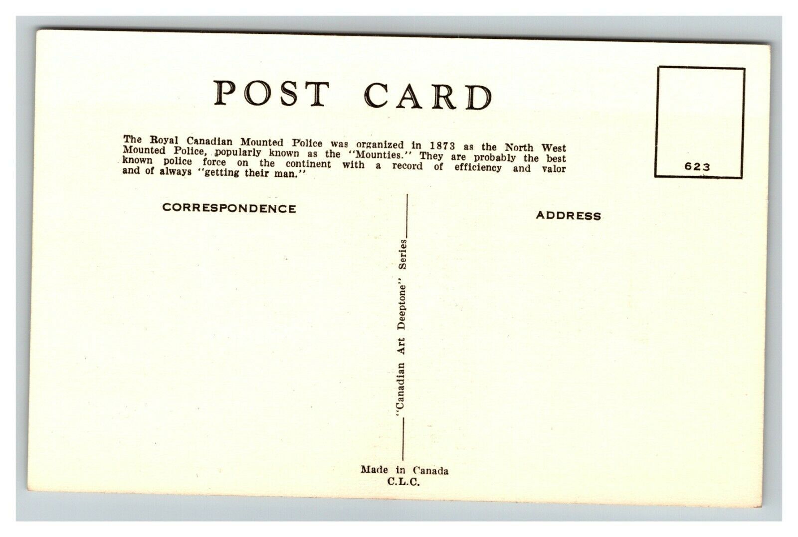 Vintage 1930's Police Postcard Royal Canadian Mounted Police on Patrol ...