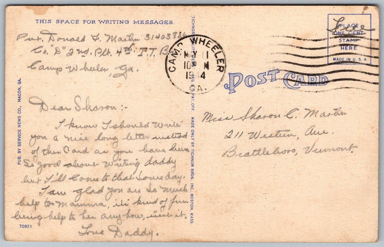 Vtg Macon Georgia GA Camp Wheeler Post Office & Headquarters 1940s ...