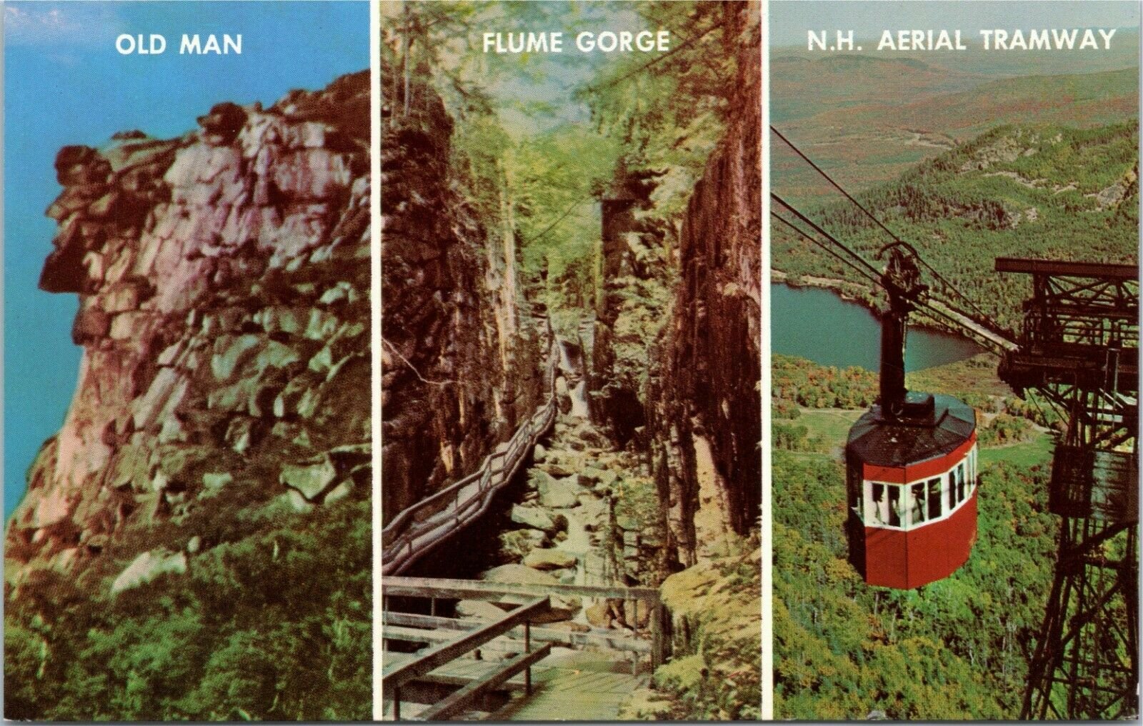 White Mountains New Hampshire Franconia Notch multiview: Old Man, Flume ...
