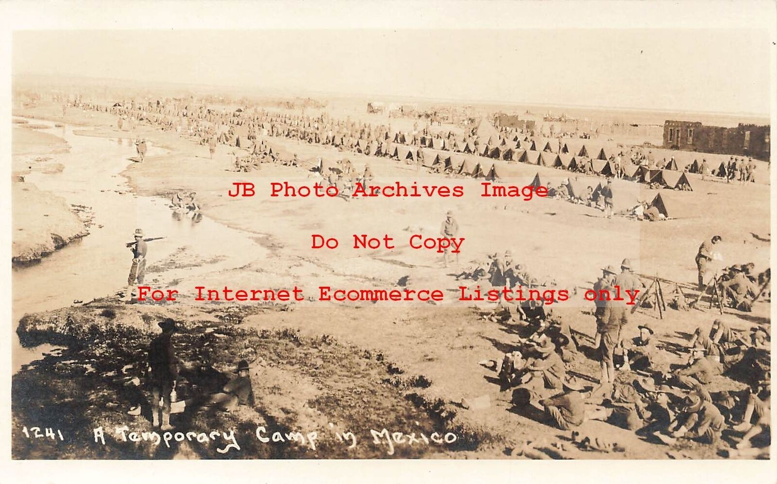 Mexico Border War, RPPC, US Soldiers Setting Up a Temporary Camp in ...